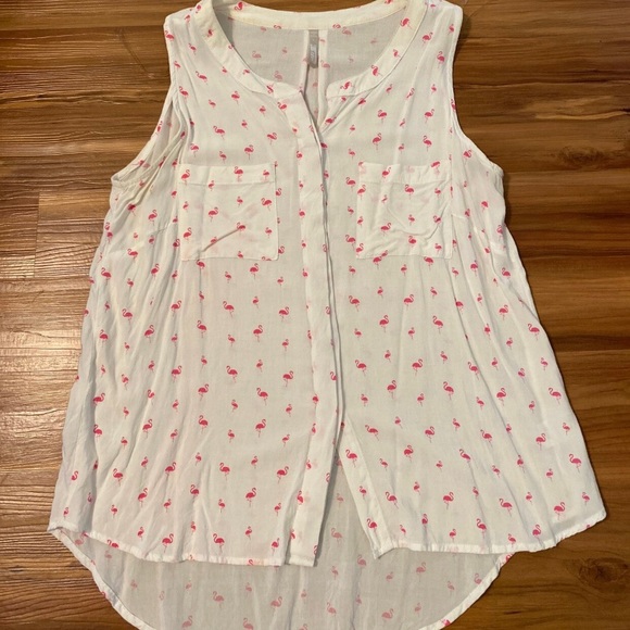 Tops | Flamingo High Low Summer Tank | Poshmark